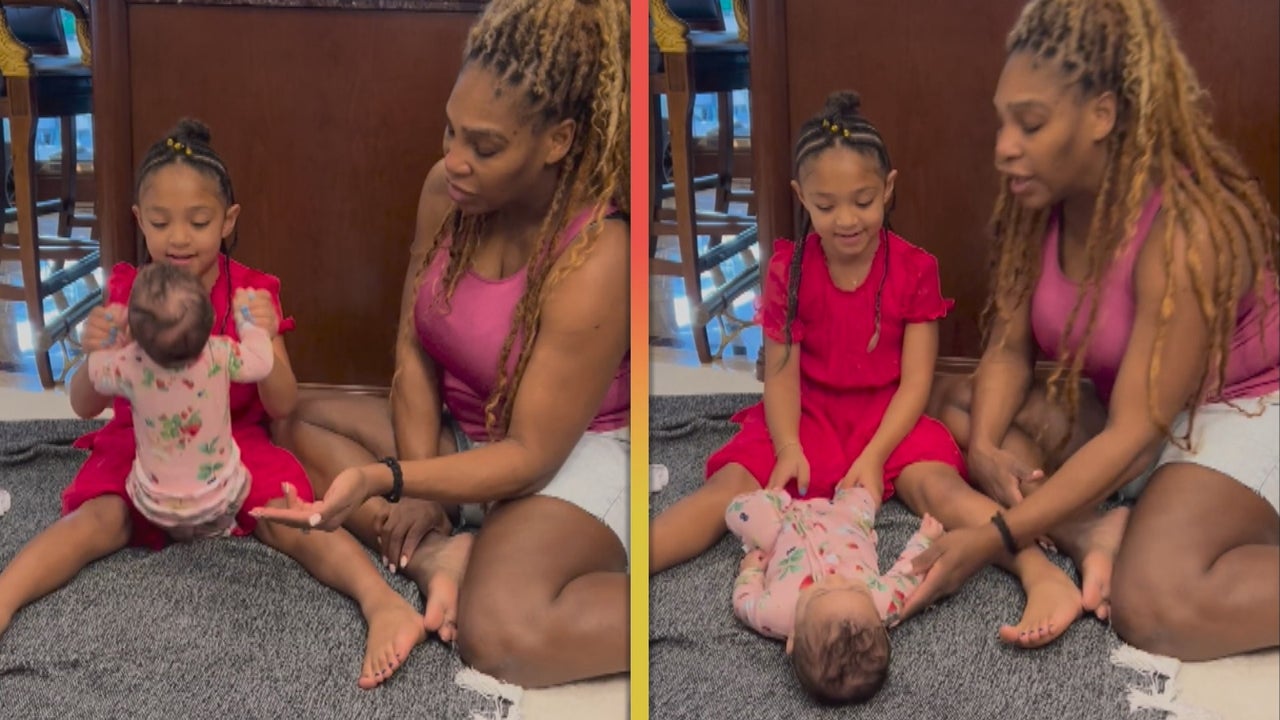 Watch Serena Williams and Daughter Olympia Give Baby Adira a 'Work Out'